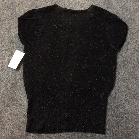 Halogen | Sweaters | Nwt Halogen Black Sparkly Short Sleeve Med Sweater ...